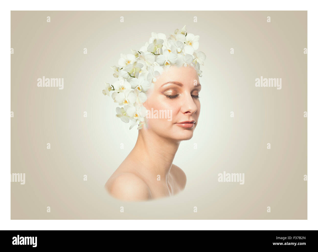 Neutral Floral Portrait Stock Photo - Alamy