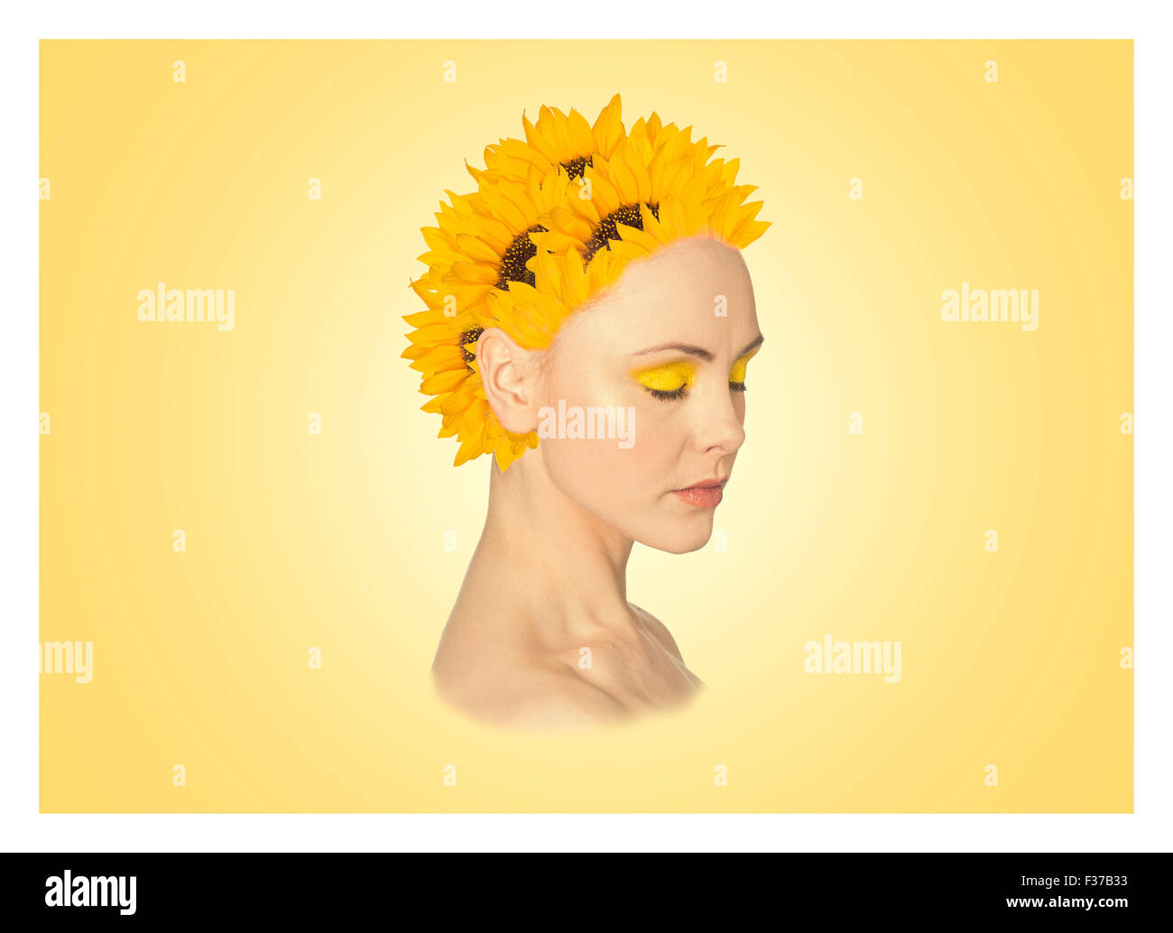 Yellow Floral Portrait Stock Photo - Alamy