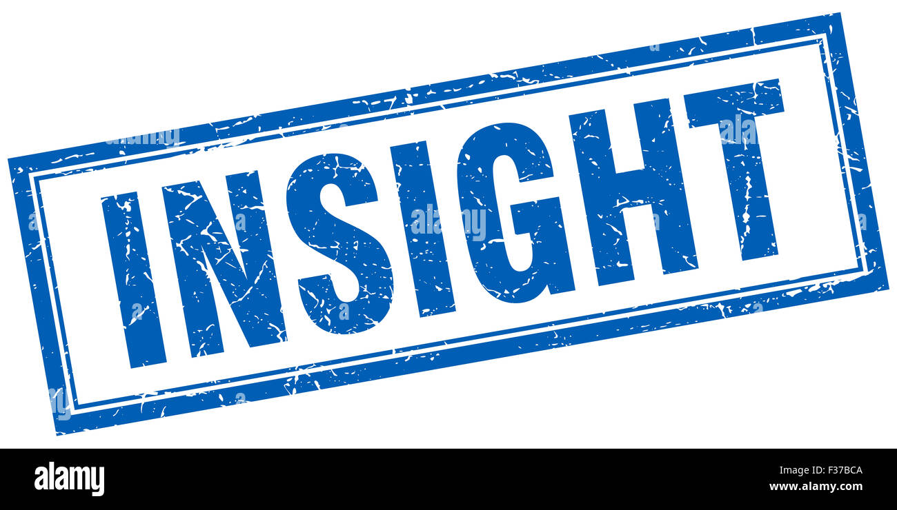 insight blue square grunge stamp on white Stock Photo - Alamy