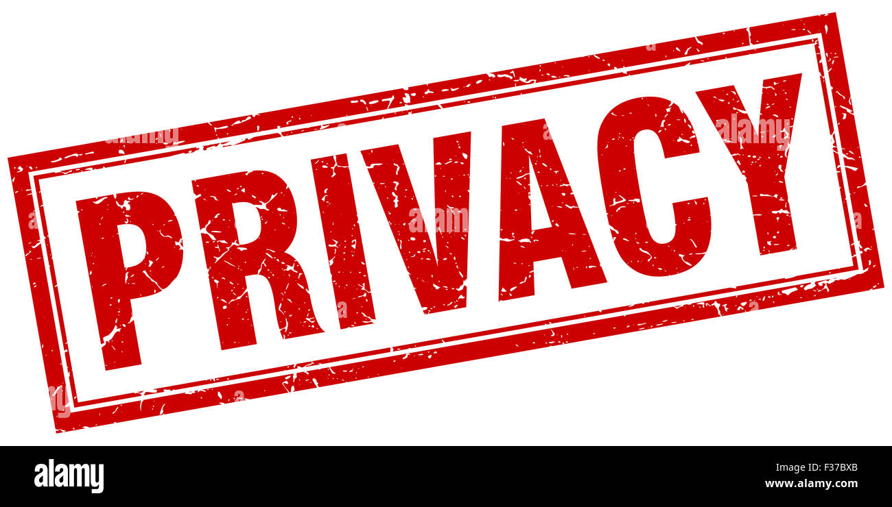 privacy red square grunge stamp on white Stock Photo - Alamy