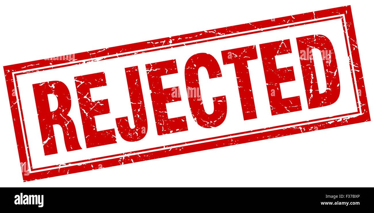 rejected red square grunge stamp on white Stock Photo - Alamy