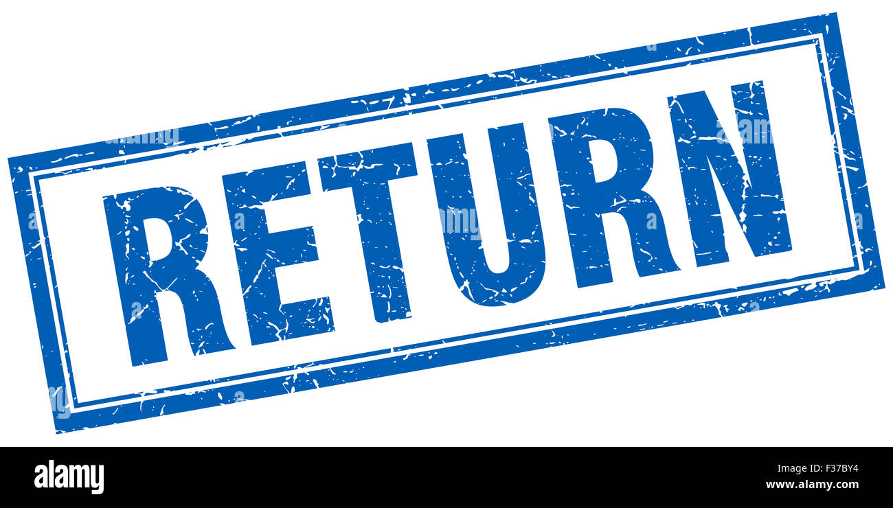 return blue square grunge stamp on white Stock Photo - Alamy