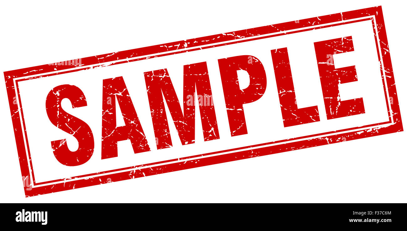 sample red square grunge stamp on white Stock Photo - Alamy
