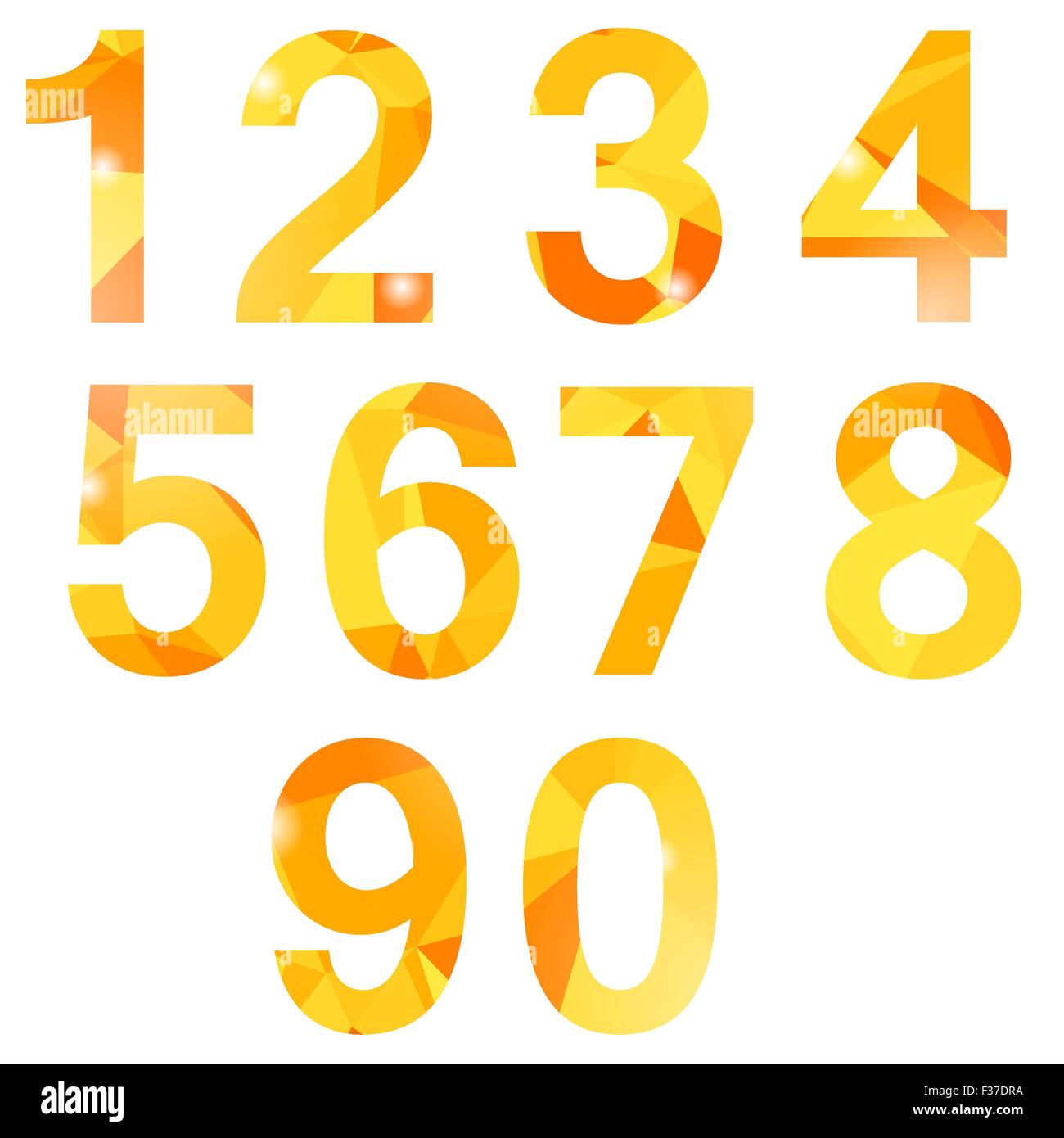 Orange Polygonal Numbers Stock Vector Image & Art - Alamy