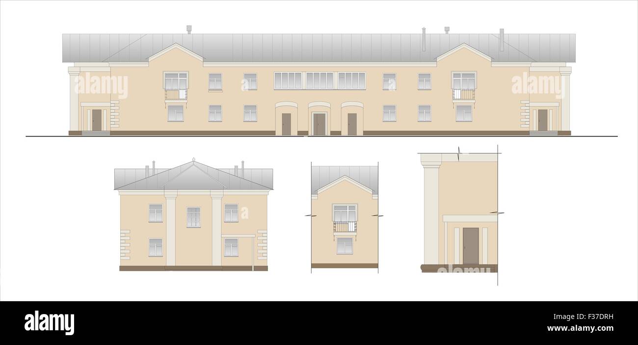 Houses, Buildings, Constructions, Installations. Illustrations of ...