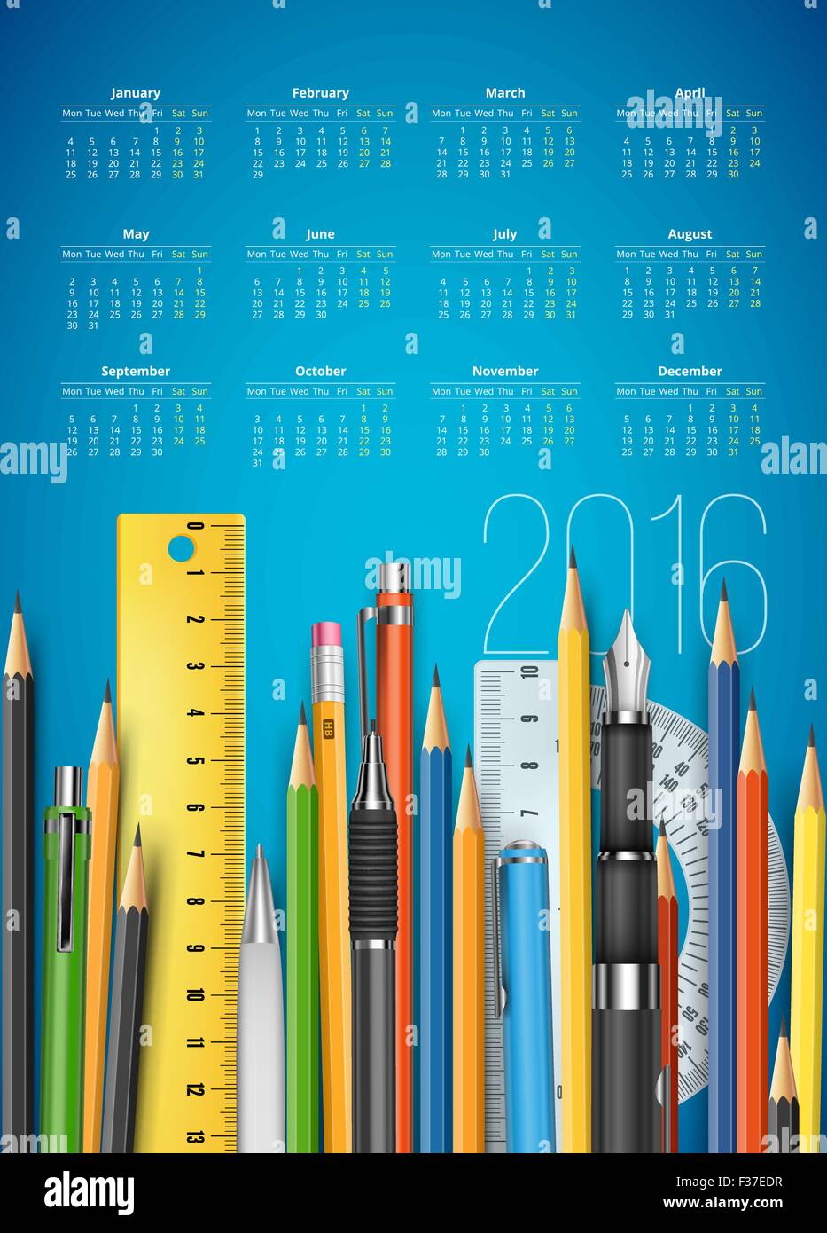 Calendar and pen Stock Vector Images - Alamy