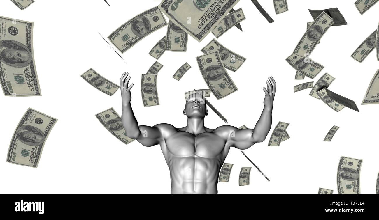 Creating Profit or Money Profits Easily With Man Stock Photo - Alamy