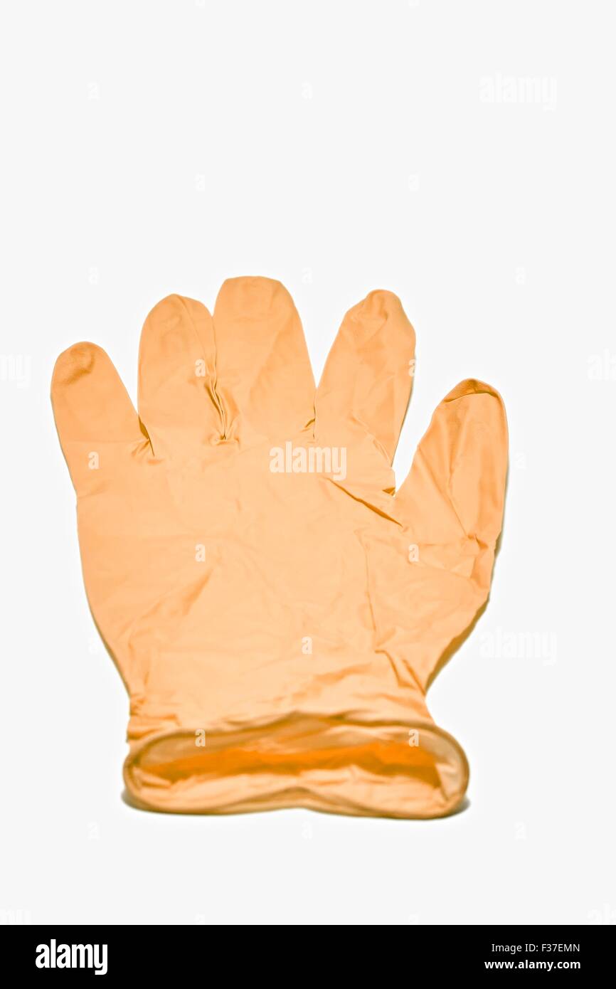 Latex Glove Medical Forensic Nursing Evidence Orange Stock Photo - Alamy