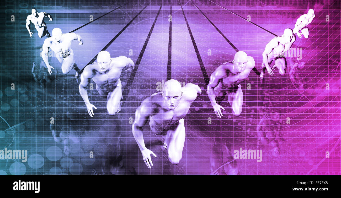 Businessmen Teamwork Running Together as a Concept in 3d Stock Photo ...