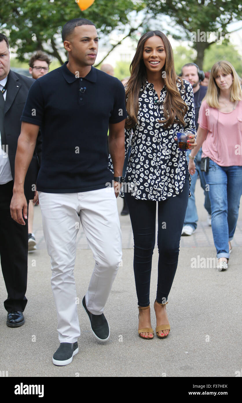 Rochelle and Marvin Humes filming on the Southbank Featuring: Marvin ...