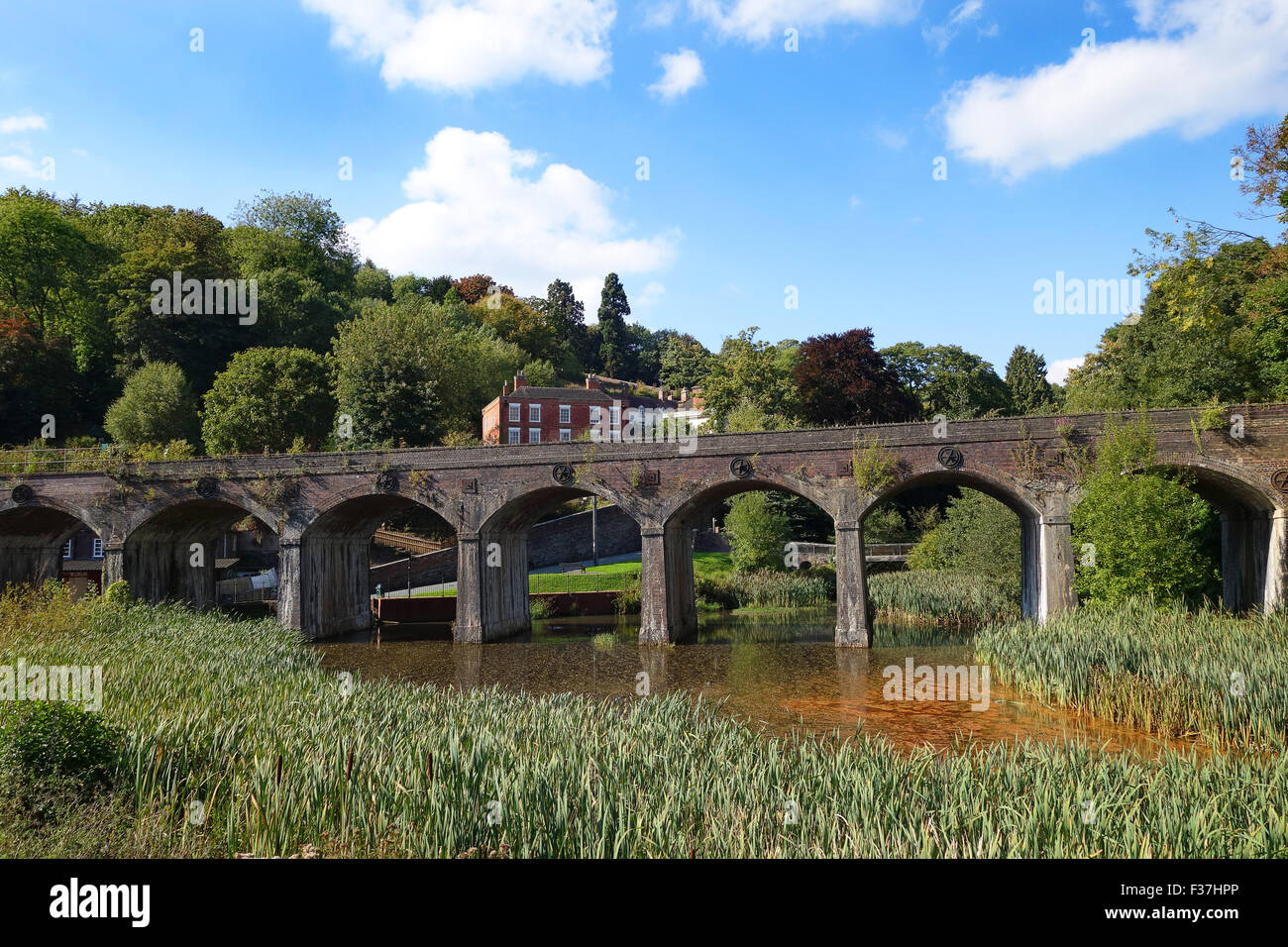 Railway viaduct at Upper Furnace Pool in Coalbrookdale Telford ...
