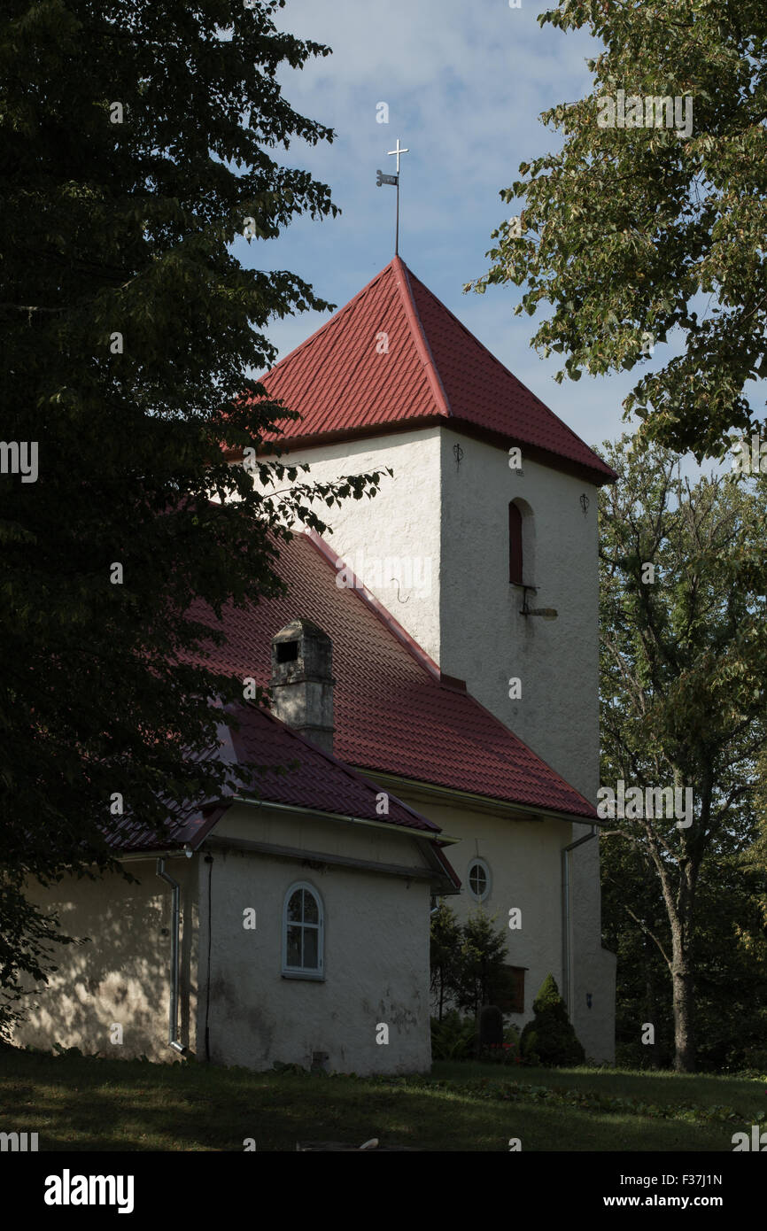 Church with a red roof Stock Photo - Alamy