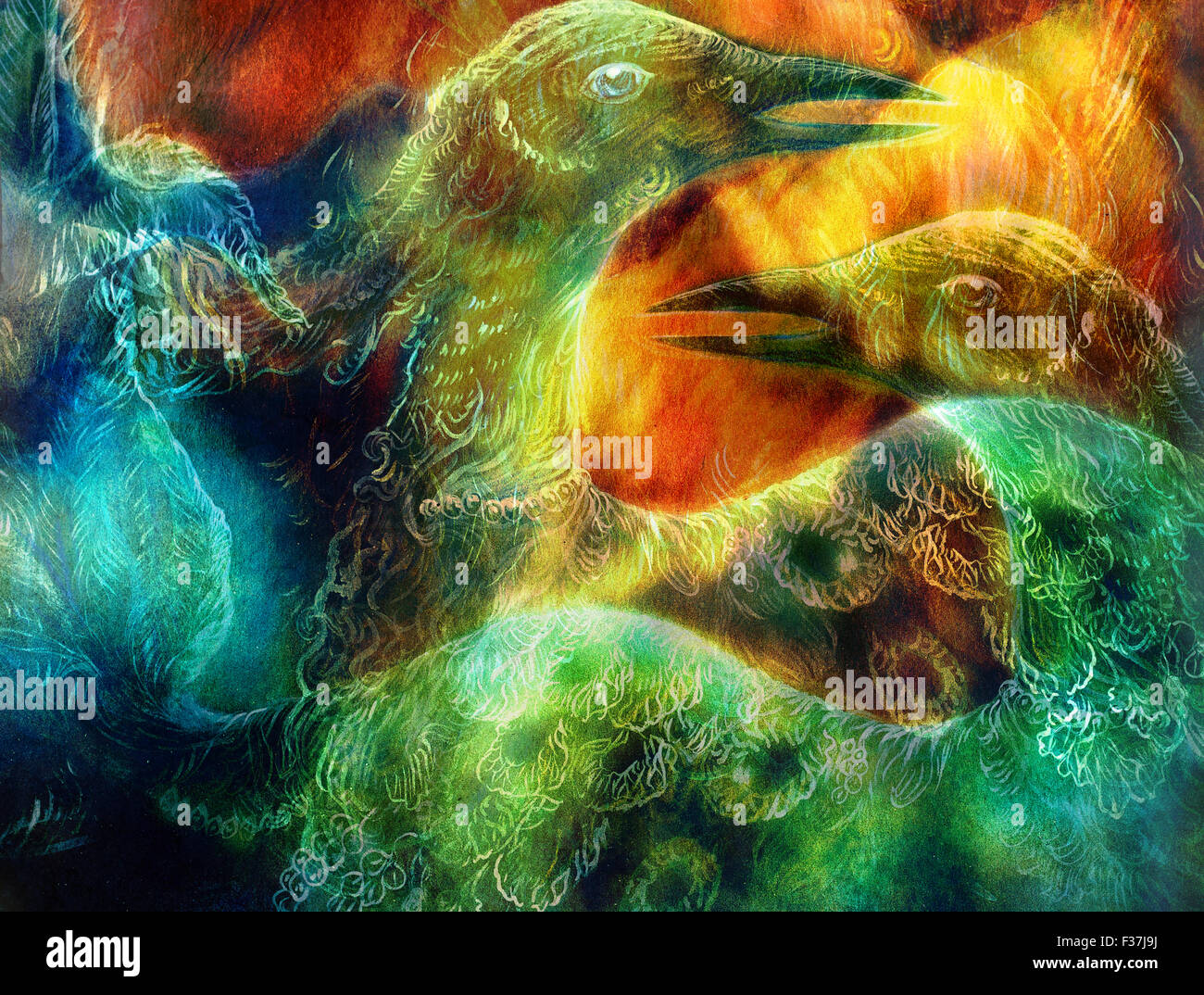 the phoenix bird collage Stock Photo - Alamy
