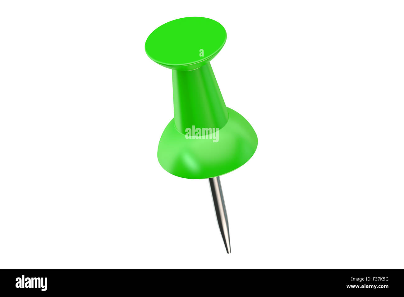 green push pin closeup isolated on white background Stock Photo - Alamy