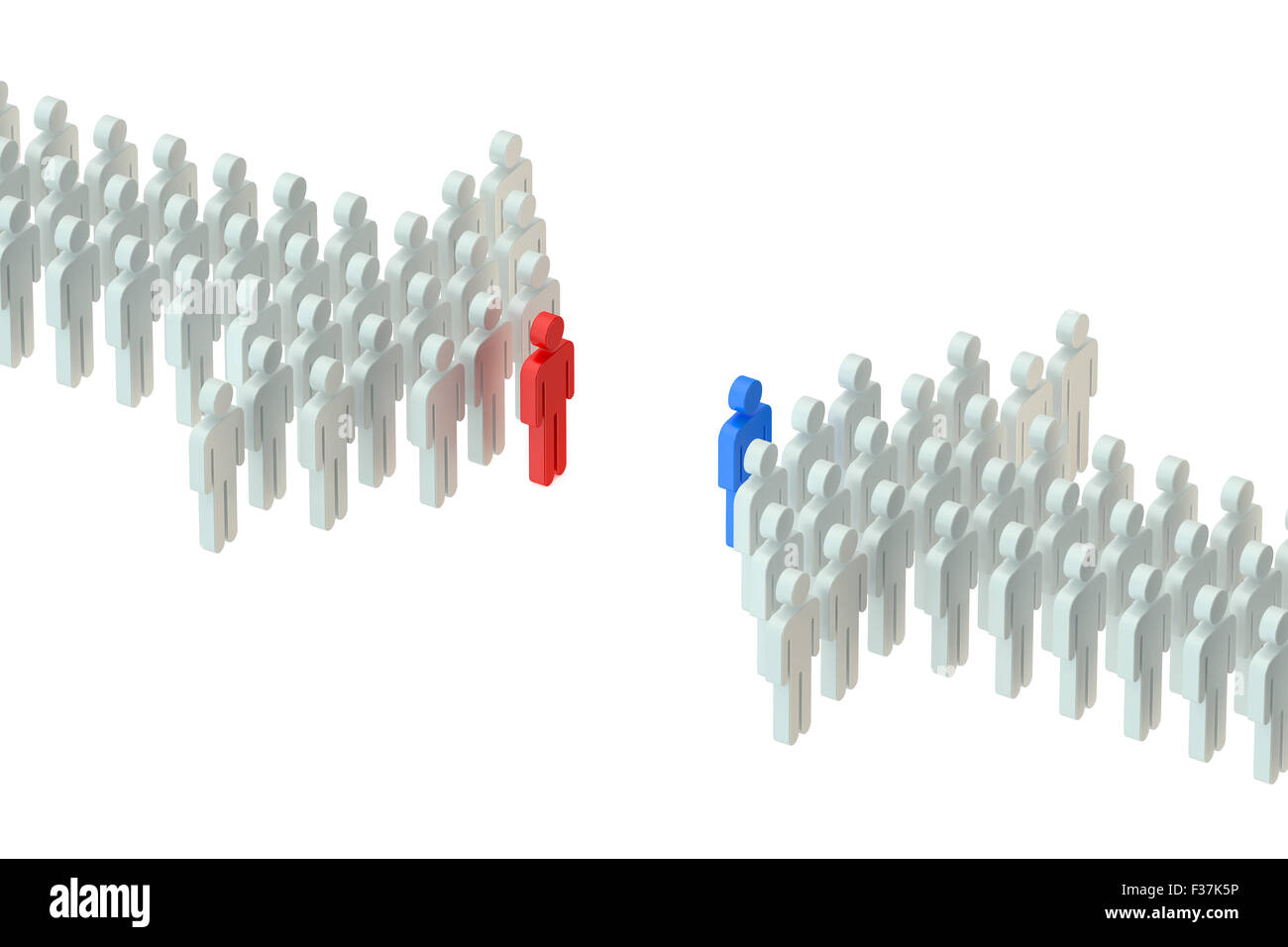 Opposition concept isolated on white background Stock Photo - Alamy