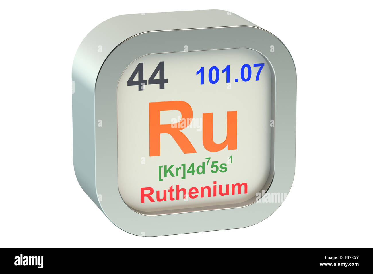 Ruthenium element symbol isolated on white background Stock Photo - Alamy