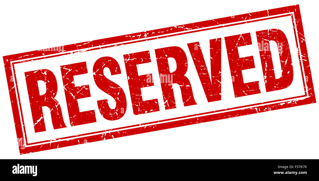 reserved red square grunge stamp on white Stock Photo - Alamy