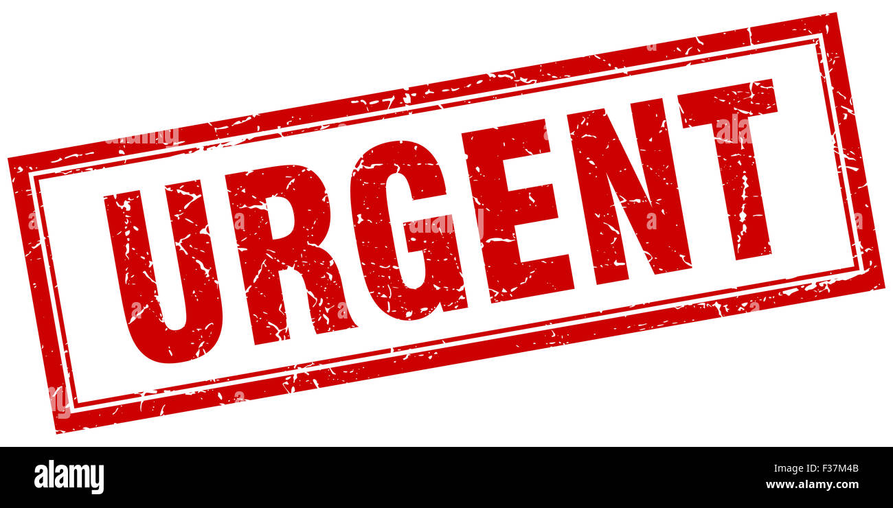 urgent red square grunge stamp on white Stock Photo - Alamy