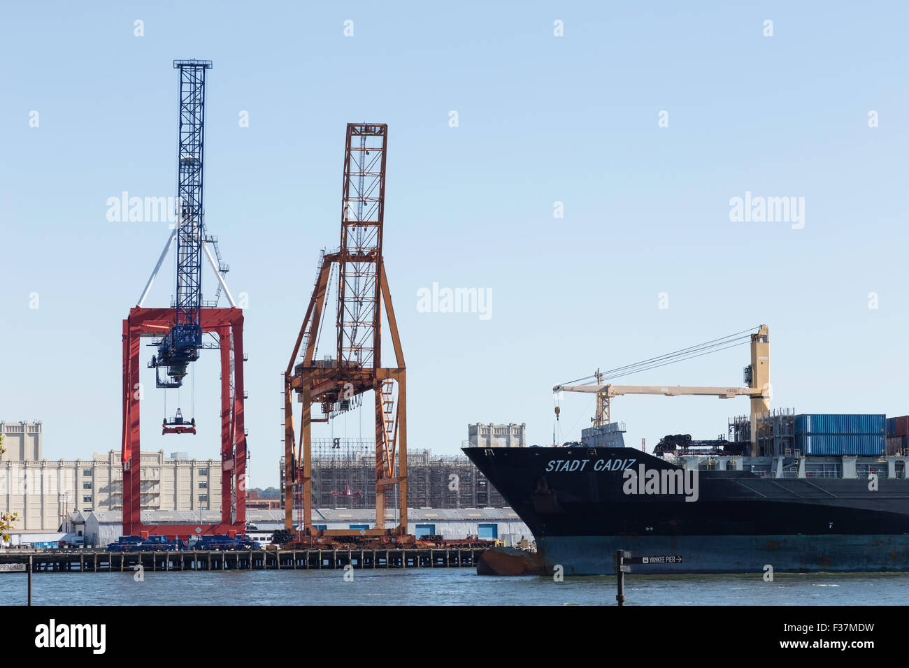 Cargo Cranes and Docking Ship, Container Shipping Lane, Buttermilk ...
