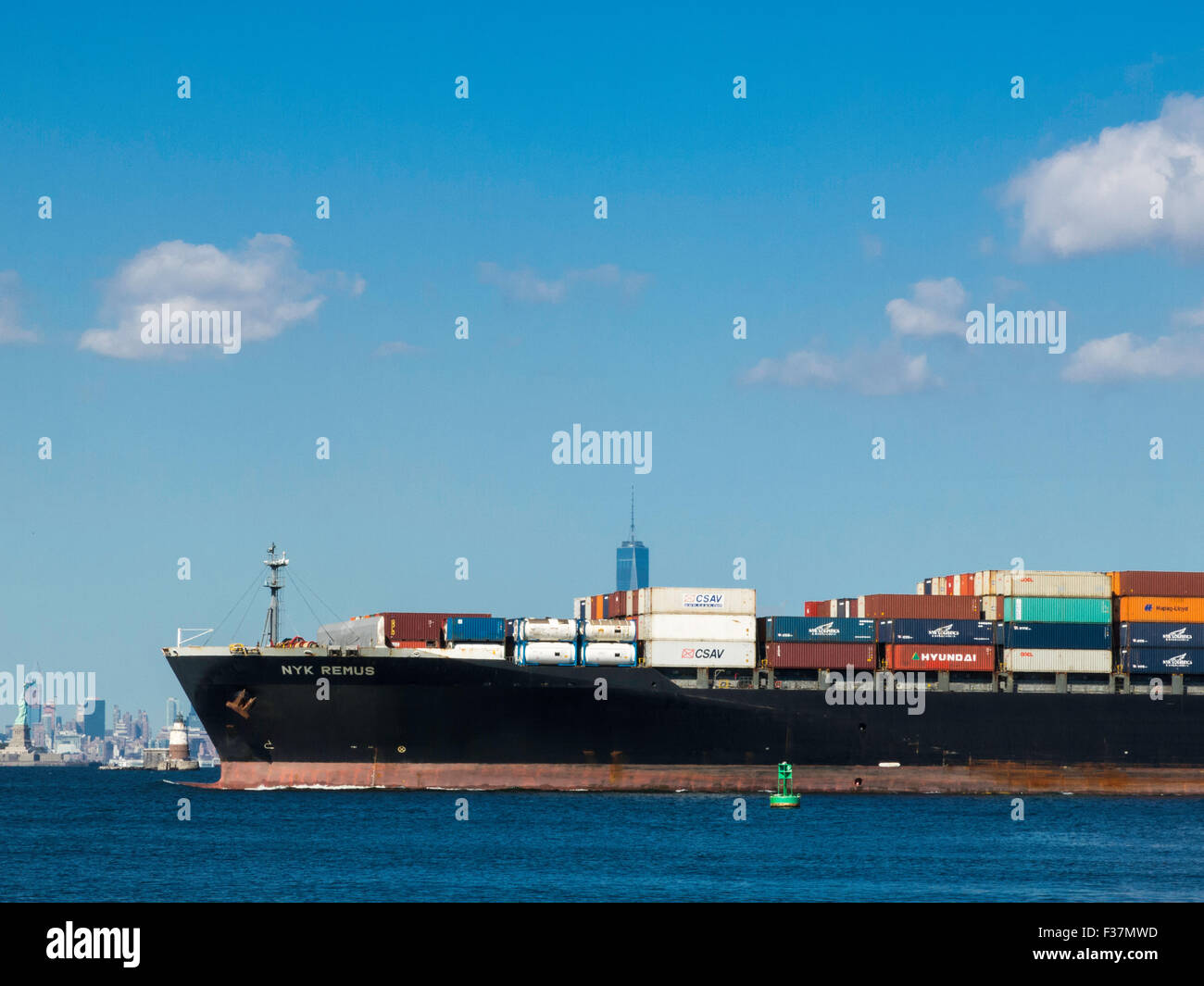 Container Ship Entering New York Harbor Stock Photo - Alamy