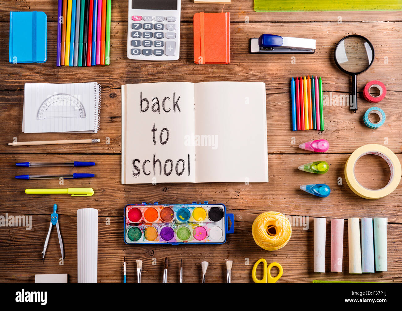 Back to school composition Stock Photo - Alamy