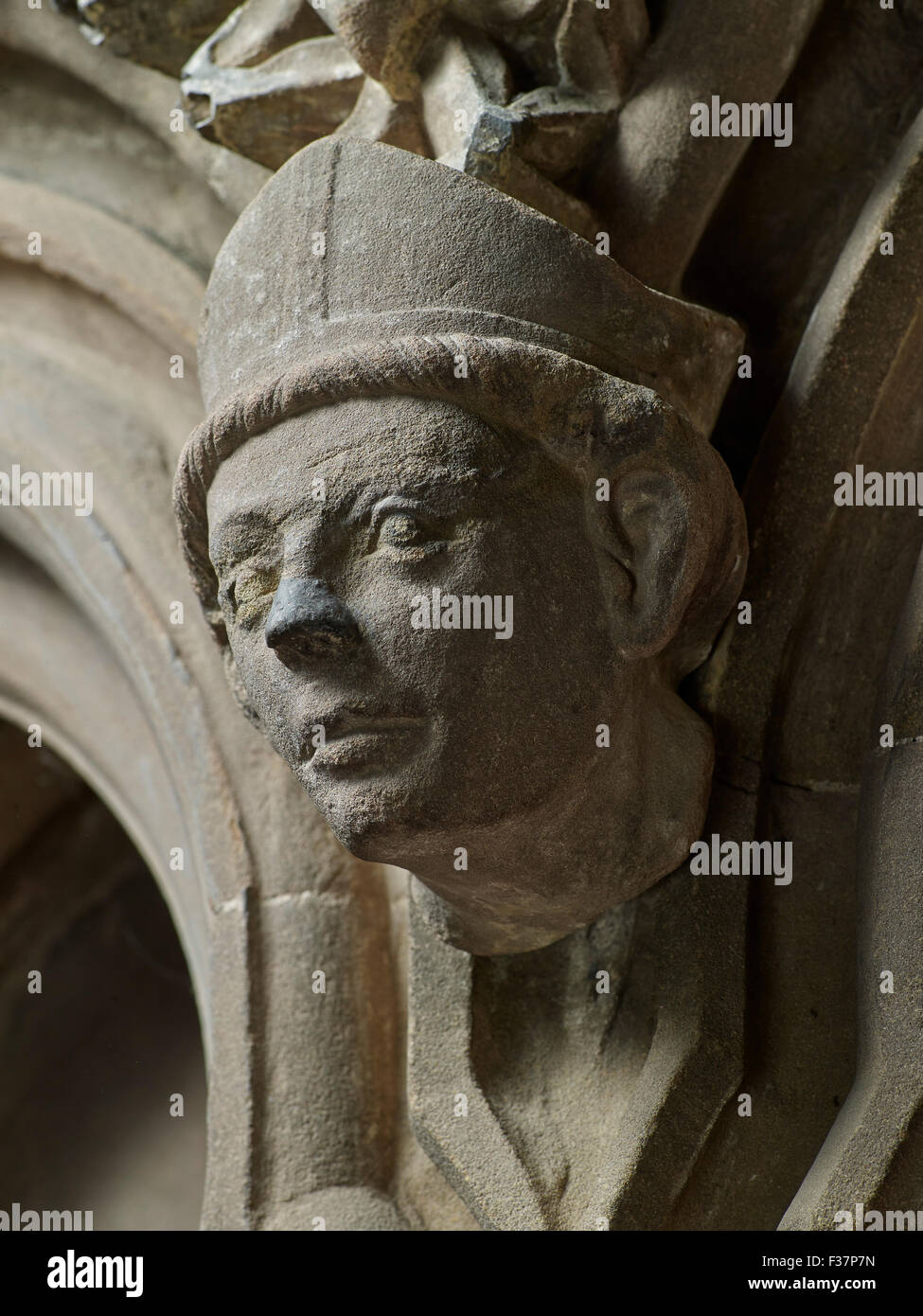 Lichfield Cathedral, boy bishop carving Stock Photo - Alamy