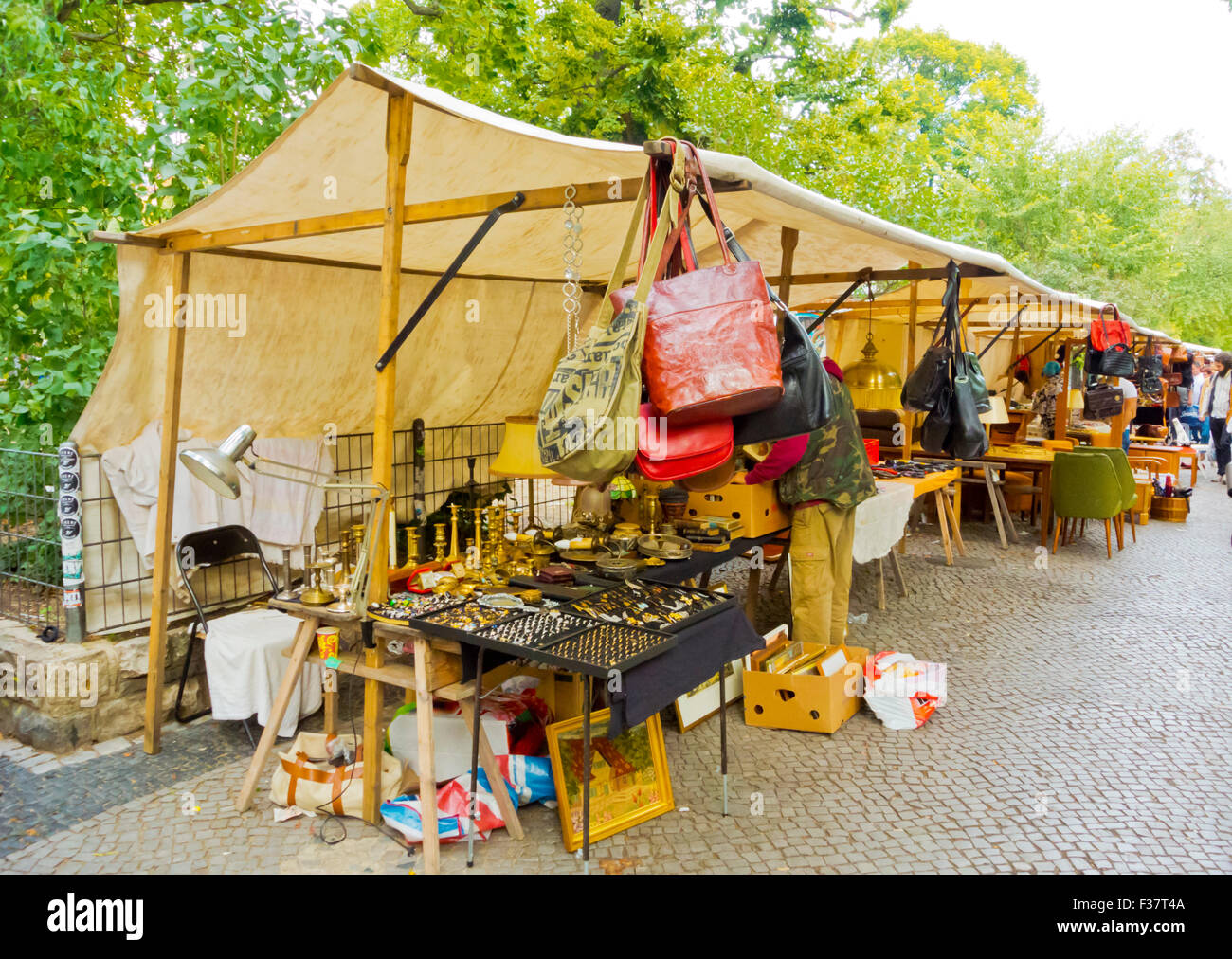 Flea market, Boxhagener Platz, Friedrichshain district, former east ...