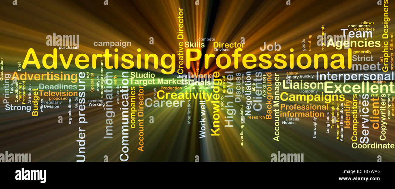 Background concept wordcloud illustration of advertising professional ...