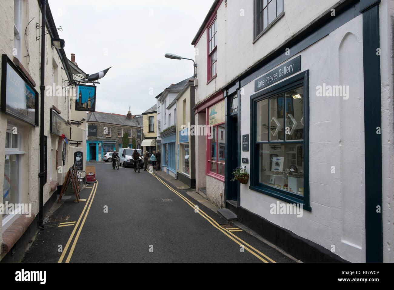 Jane Reeves art gallery Lanadwell Street Padstow Cornwall UK Stock ...