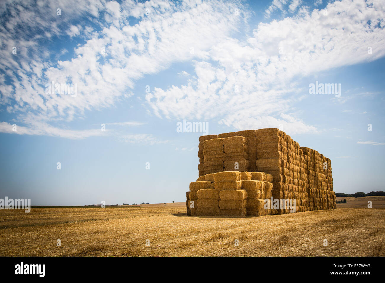 Straw bales, France Stock Photo - Alamy