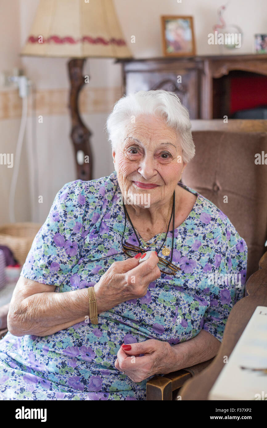 Teleassistance elderly person hi-res stock photography and images - Alamy