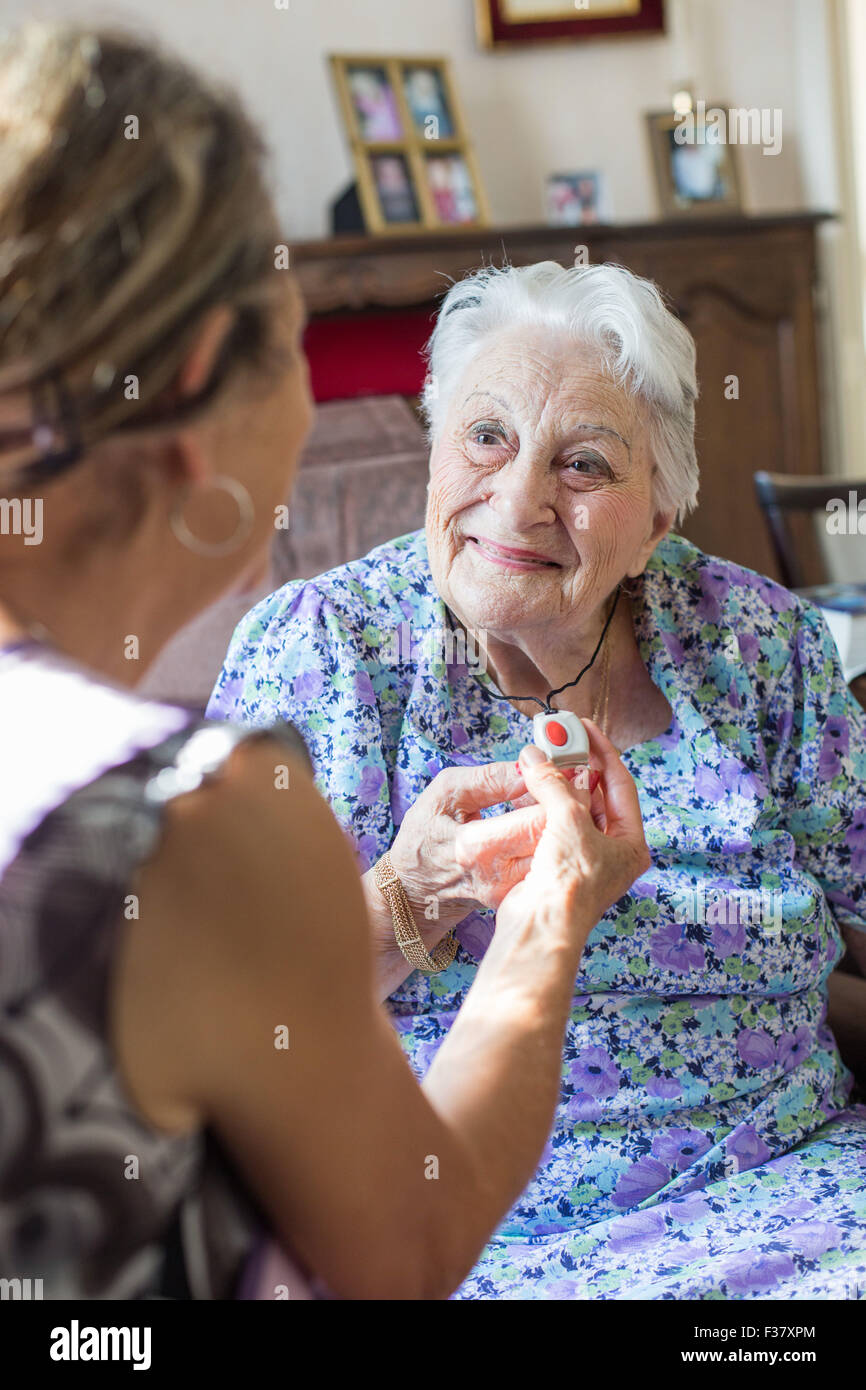 Old person with carer hi-res stock photography and images - Alamy