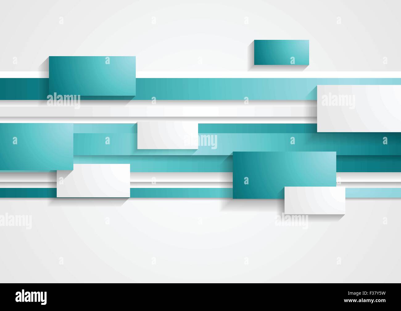 Cyan and white rectangles and stripes. Tech vector geometric background ...