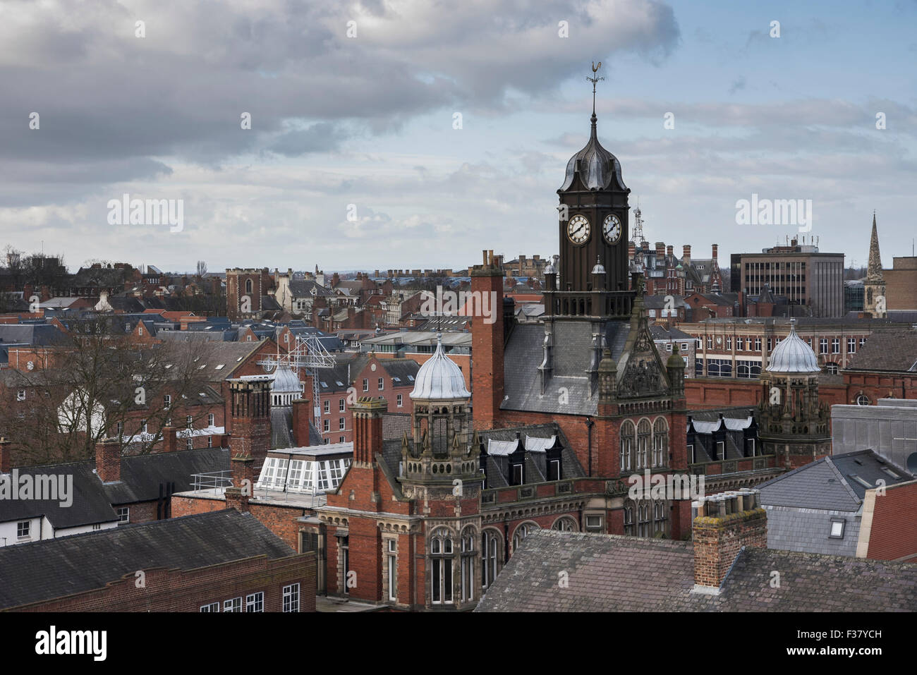 View of York city rooftops, from Clifford's Tower, North Yorkshire ...