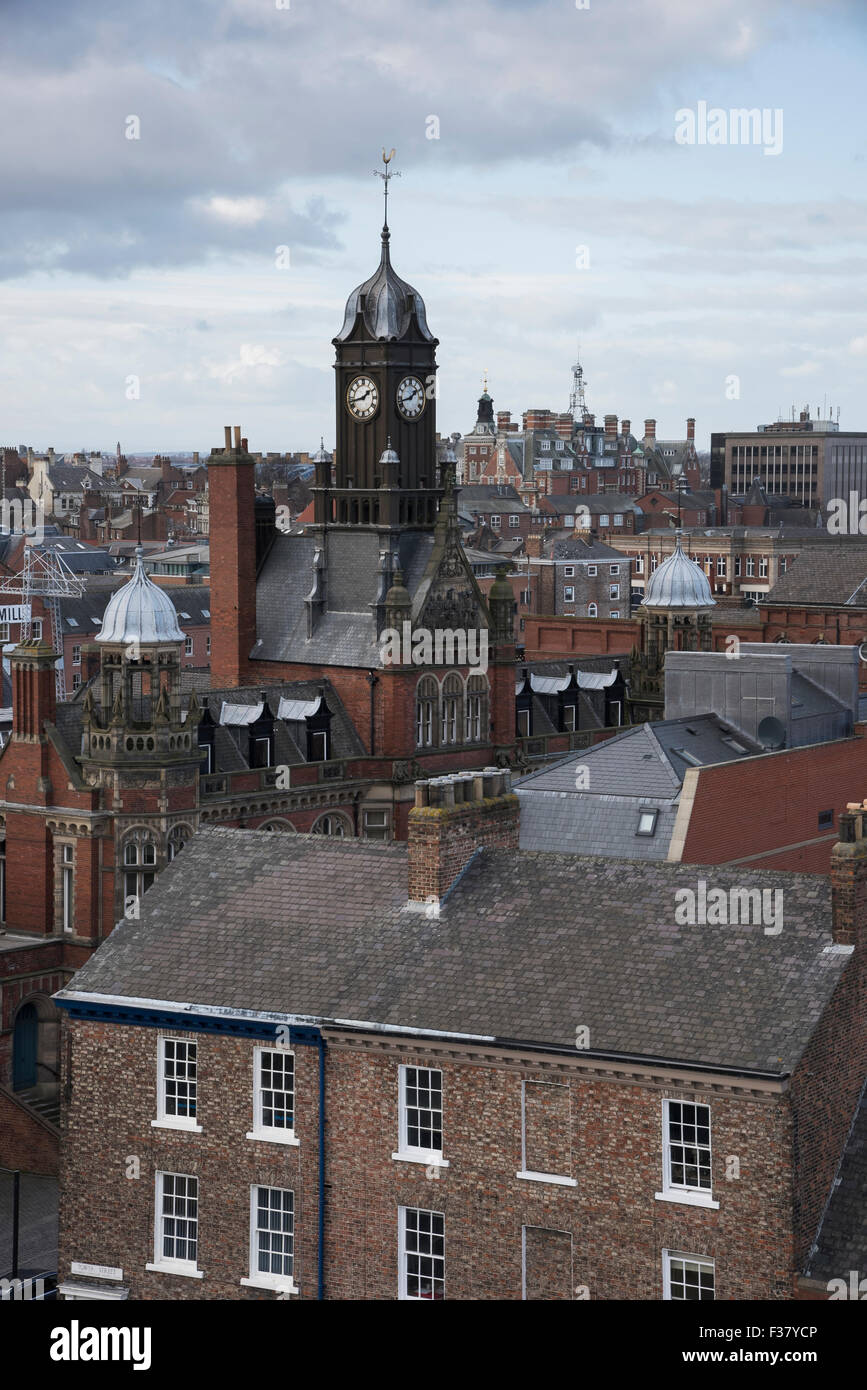 View of York city rooftops, from Clifford's Tower, North Yorkshire ...