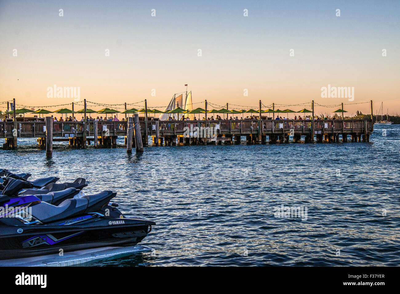 Key West Sunset time at Mallory Square Stock Photo - Alamy