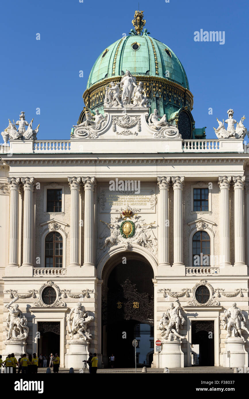 Old Hofburg, gate to Michaeler Platz, Vienna, Austria, world heritage ...