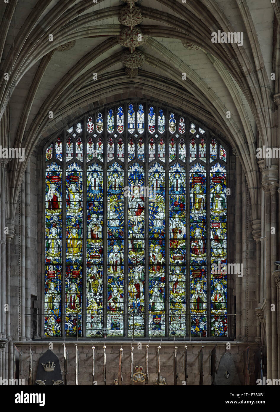 Lichfield Cathedral, south transept window Stock Photo - Alamy