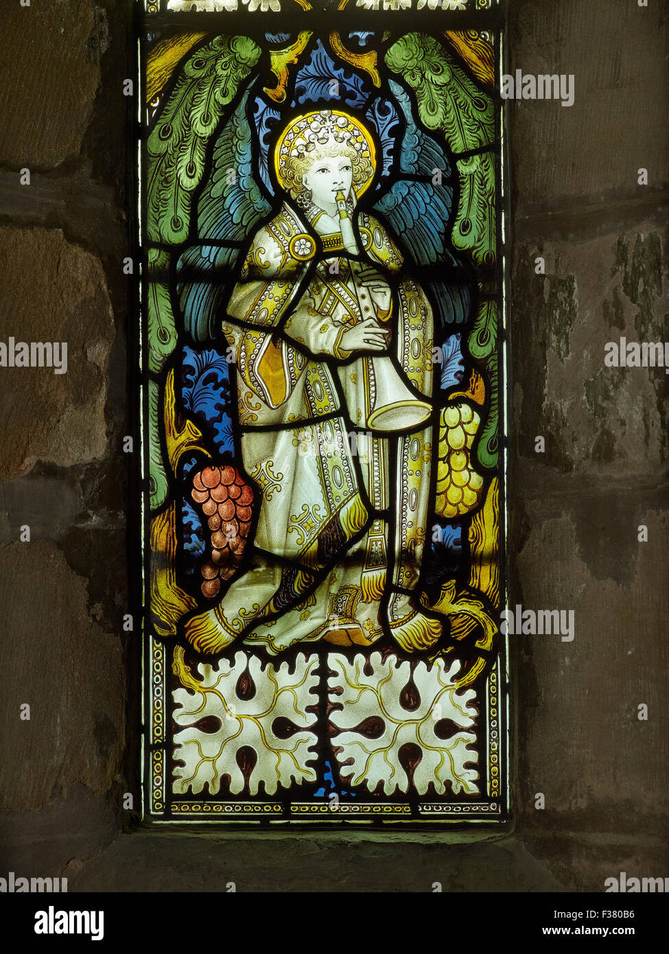 Lichfield Cathedral angel playing cymbals clarinet Stock Photo - Alamy