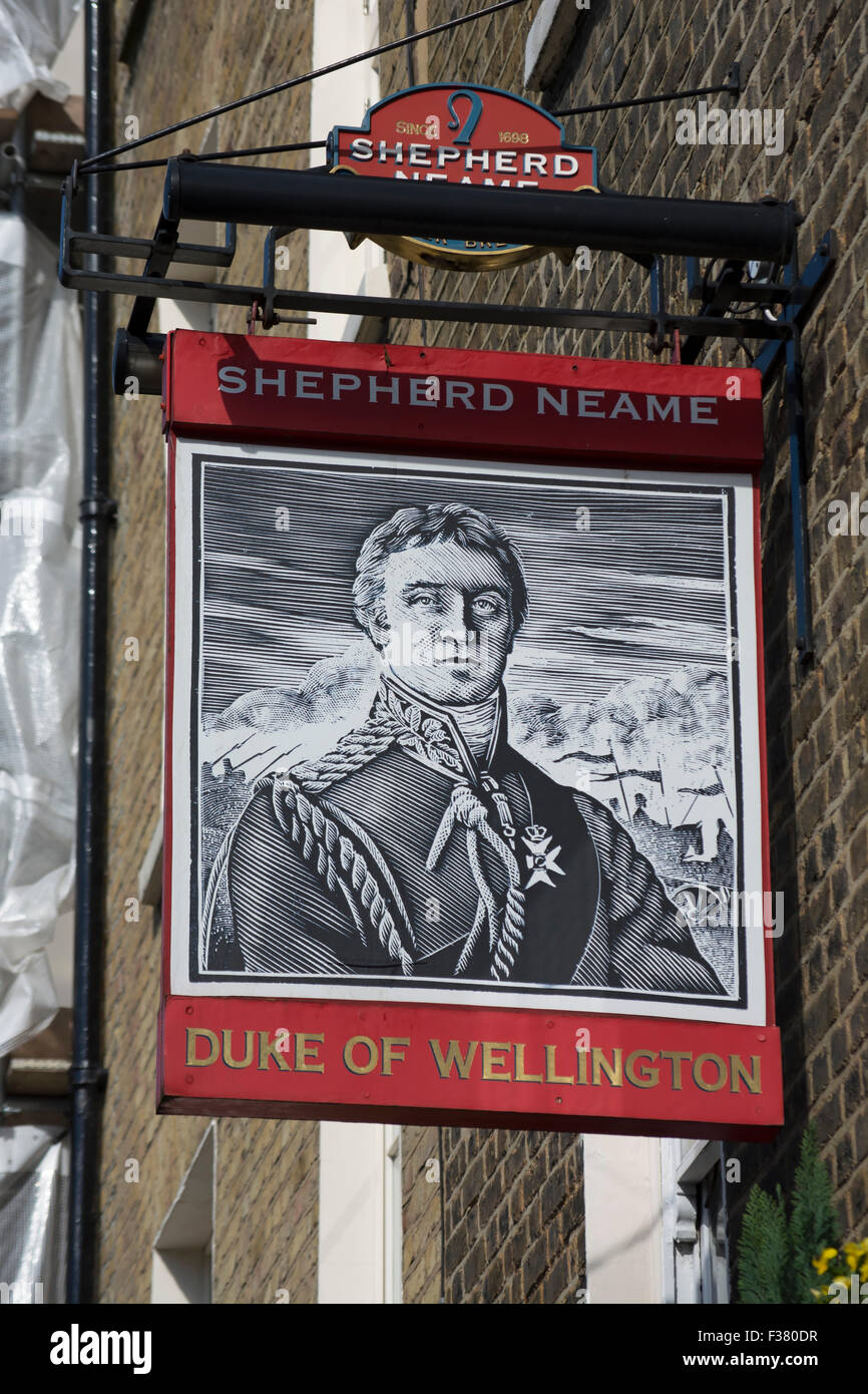 inn sign for the duke of wellington pub, belgravia, london, england ...