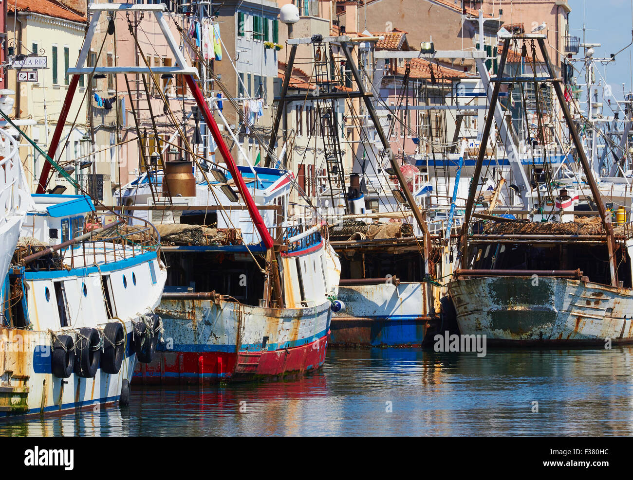 Fishing trawlers Chioggia Venetian Lagoon Veneto Italy Europe Stock ...