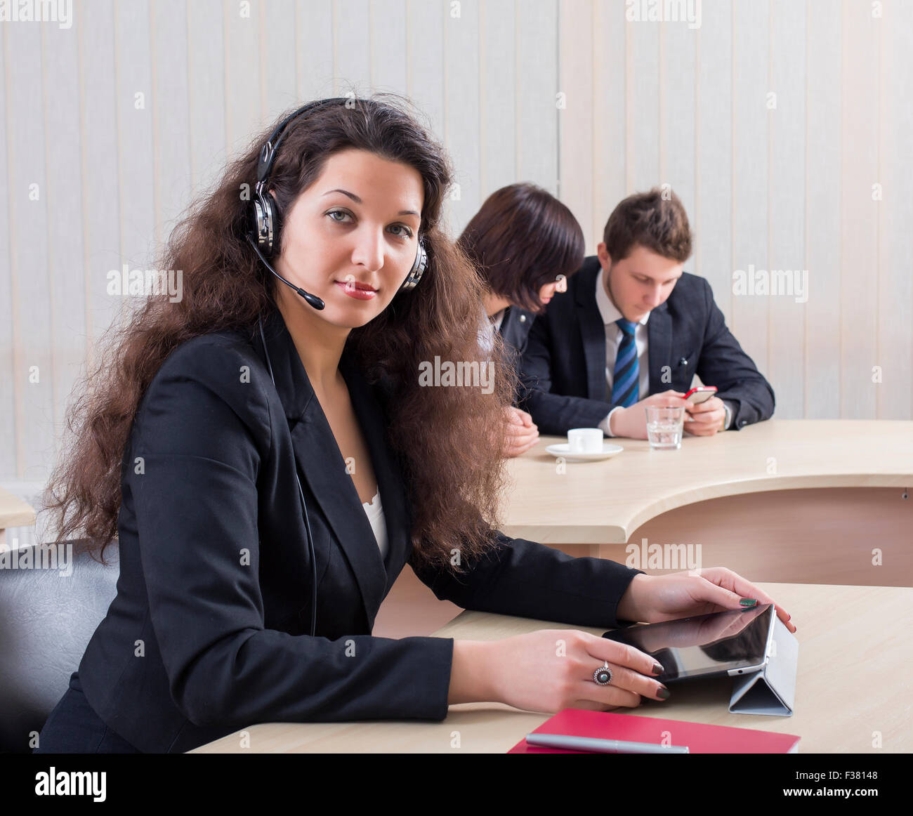 Female customer support officer Stock Photo - Alamy