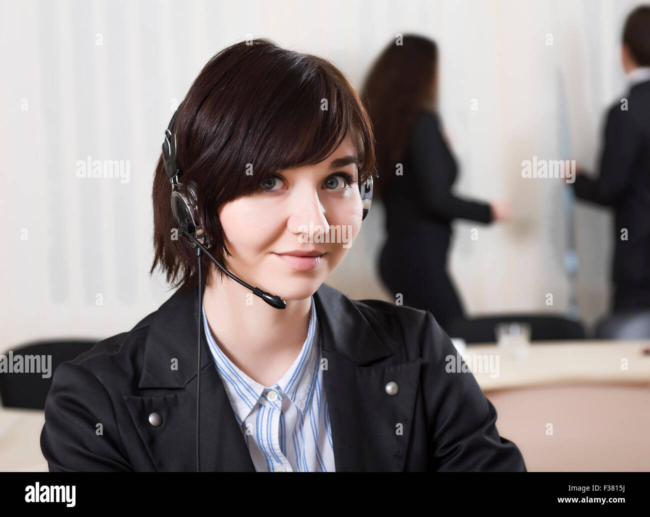 Female customer support officer Stock Photo - Alamy