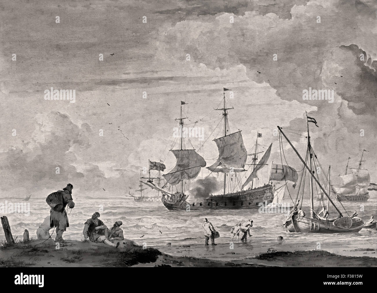 Seascape with an English Warship 1679 Ludolf Bakhuizen - 1630 – 1708 ...