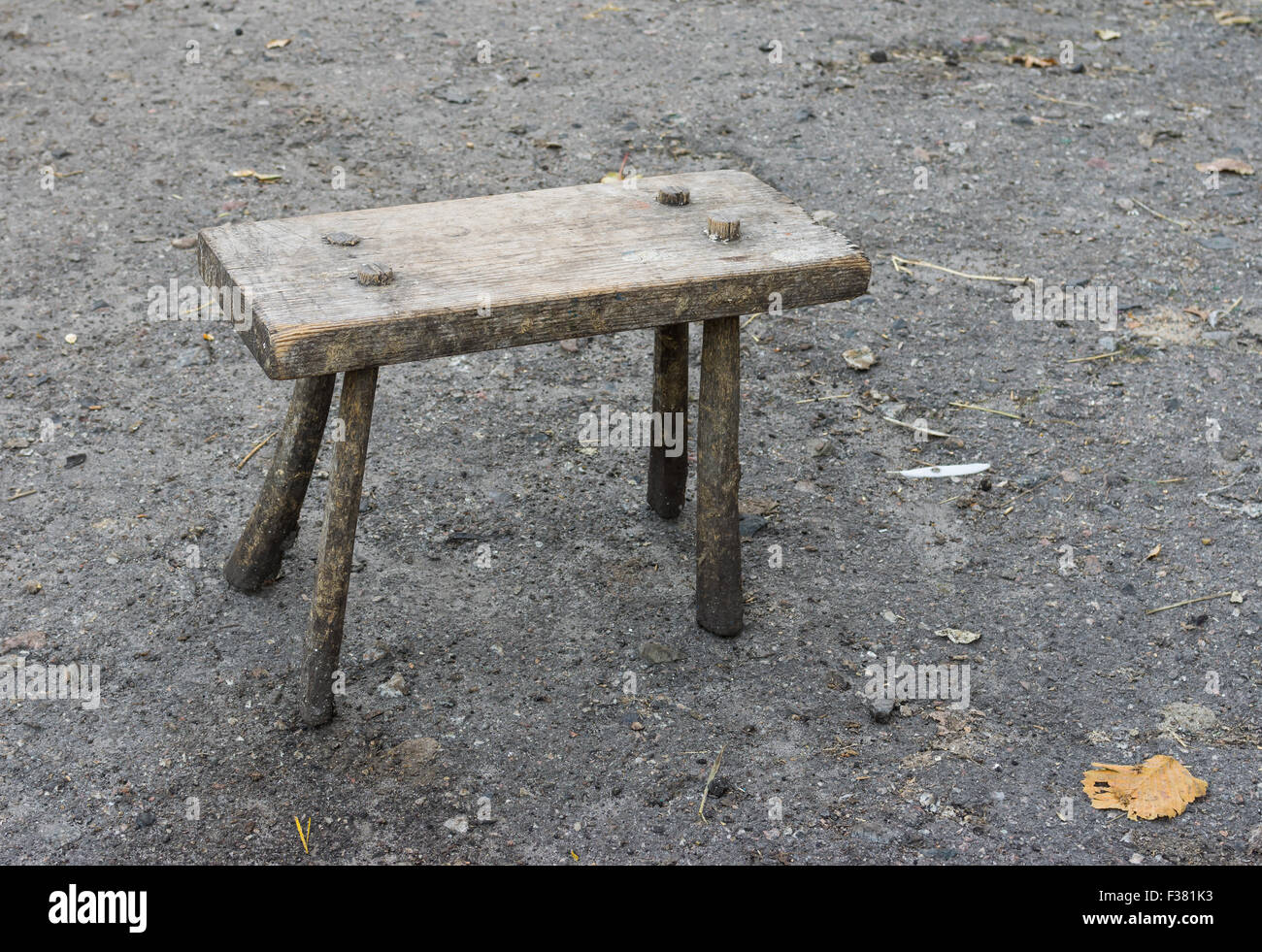 An ancient Ukrainian handmade stool Stock Photo - Alamy