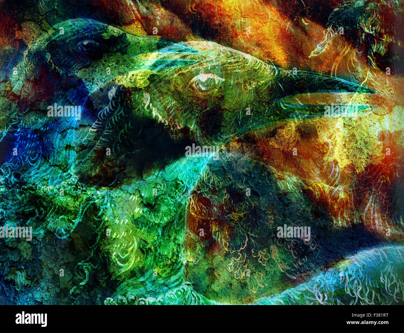 the phoenix bird collage Stock Photo - Alamy