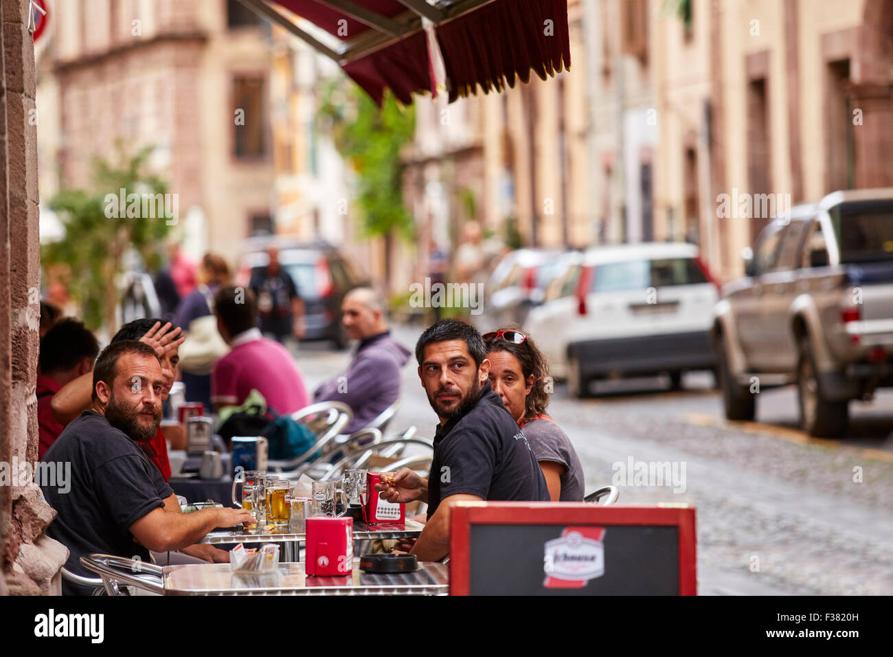 Classic street scene in Bosa, Sardinia Stock Photo - Alamy