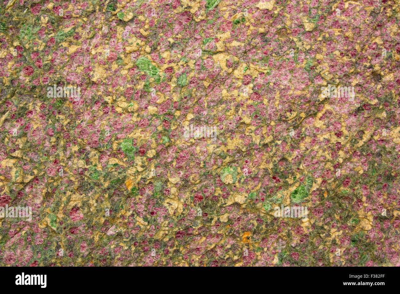 Peridotite (purple pyrope garnet, green chromian diopside, yellow ...