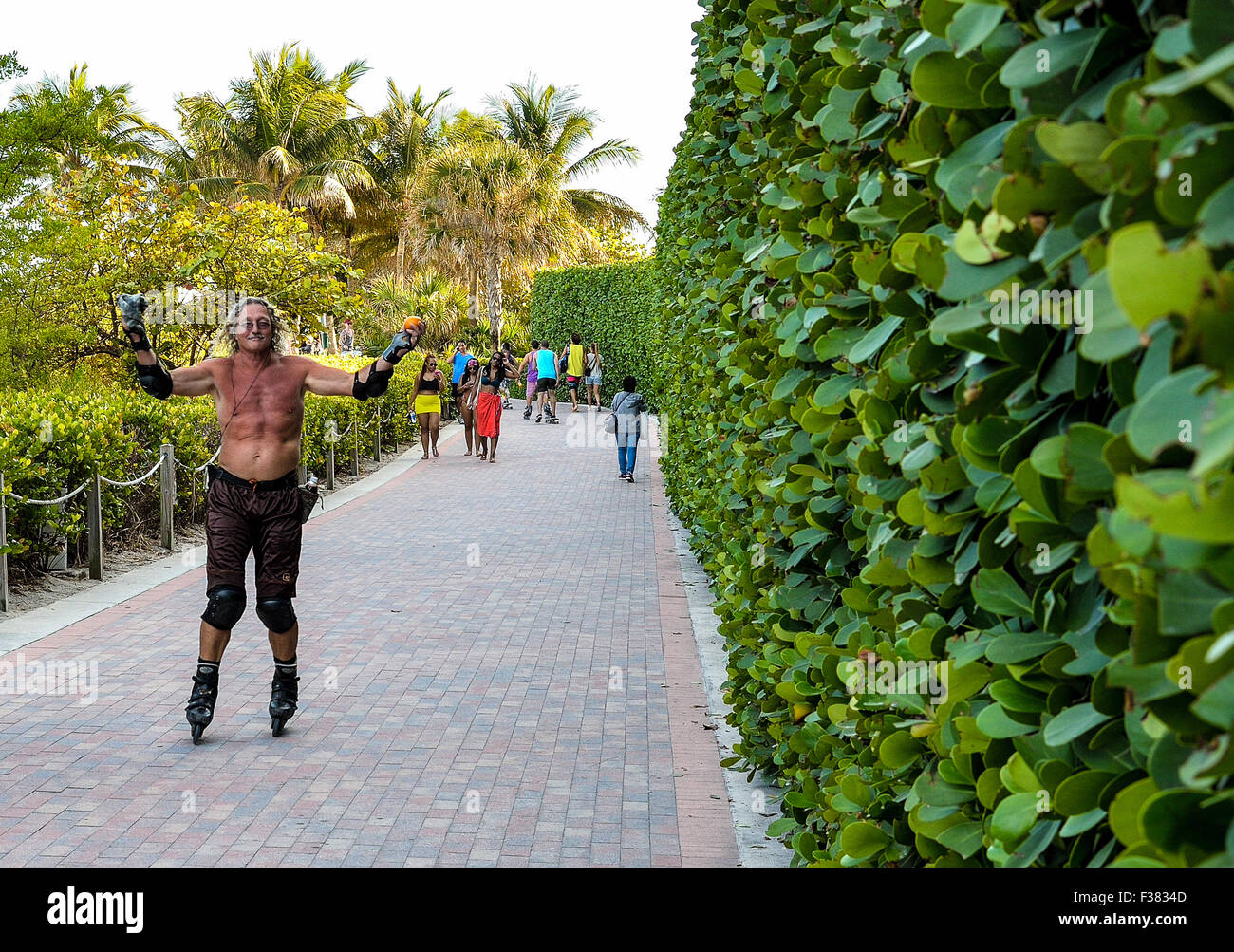 Florida Miami Beach Seafront Promenade Stock Photo - Alamy