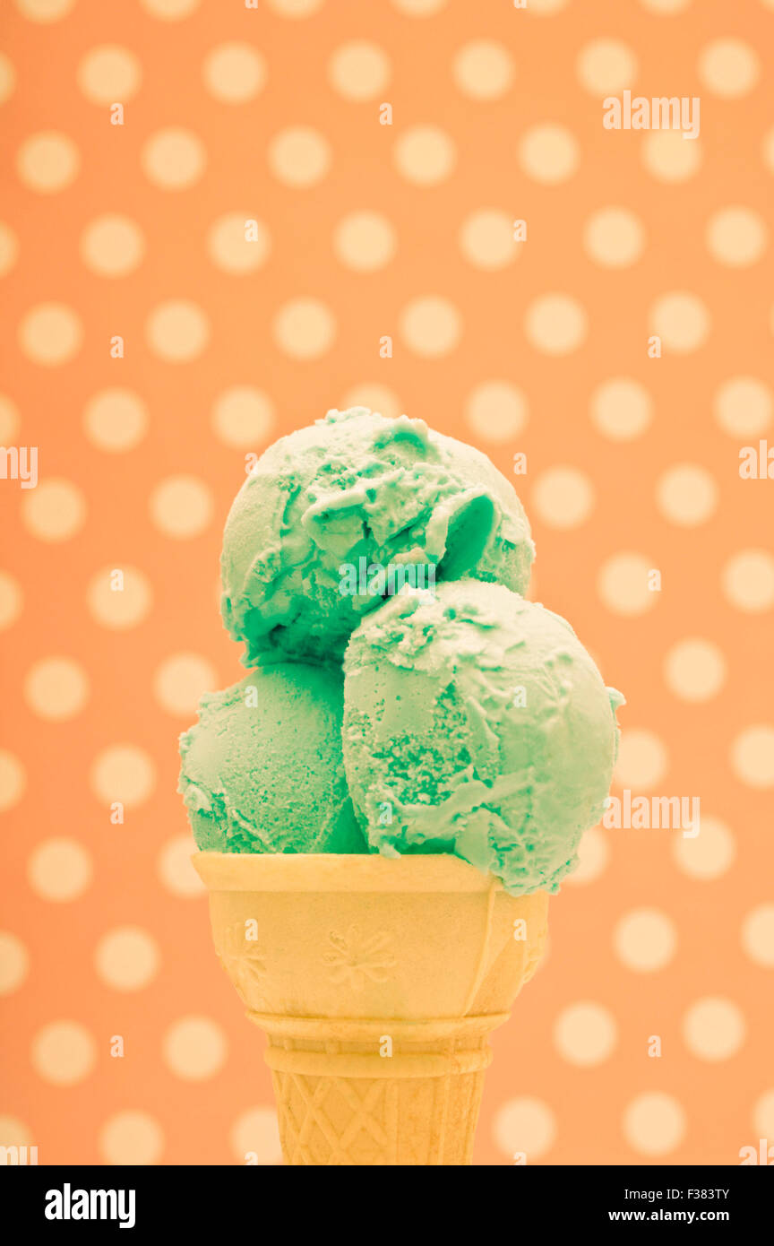 Pistachio ice cream cone hi-res stock photography and images - Alamy
